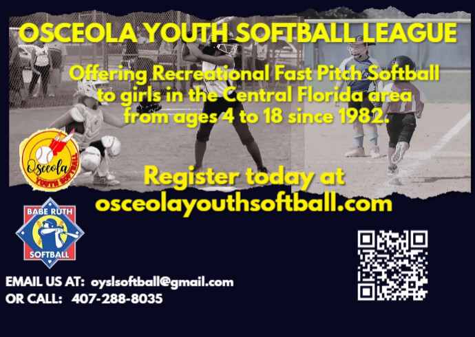 Dark Blue Softball Tournament Postcard | PosterMyWall