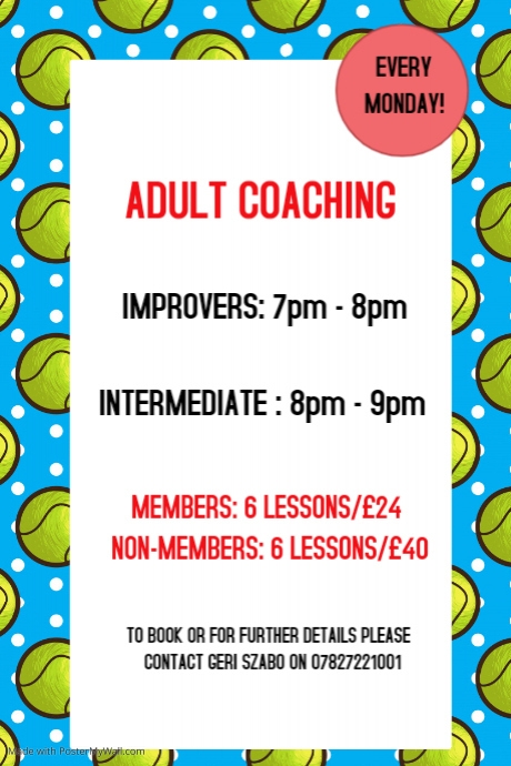 Copy of Copy of Tennis Lessons Poster | PosterMyWall