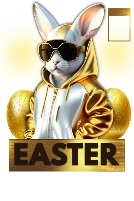 GOLDEN EASTER BUNNY | PosterMyWall