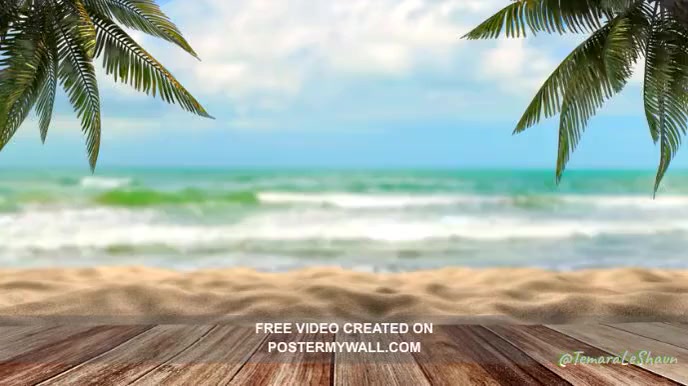 Copy of Copy of Beach ocean virtual zoom background | PosterMyWall
