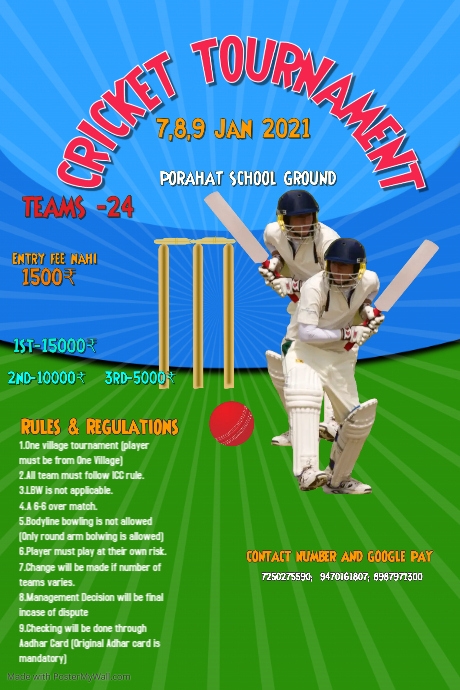 Copy of Cricket, Tournament, World cup Poster | PosterMyWall