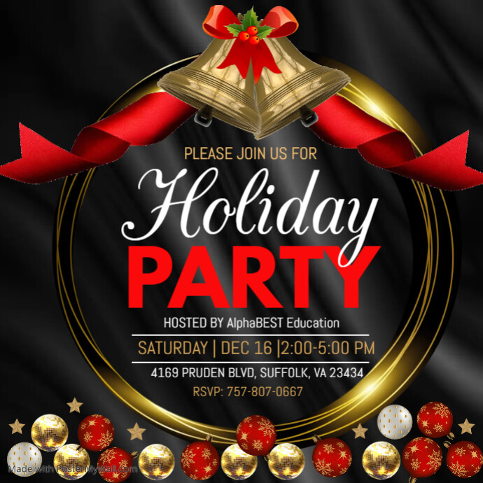 christmas party, holiday party instagram post | PosterMyWall