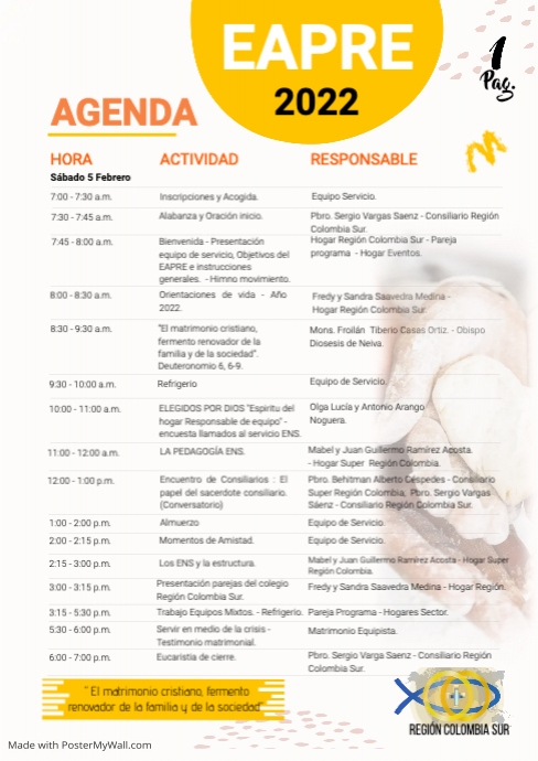 AGENDA EAPRE 2022-1 | PosterMyWall