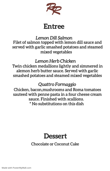 1/2 page lunch 2 menu | PosterMyWall