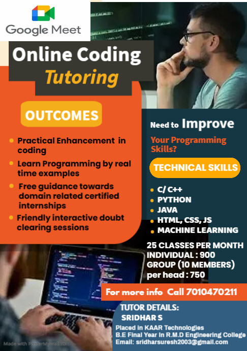 Copy of Copy of online tutoring flyer | PosterMyWall