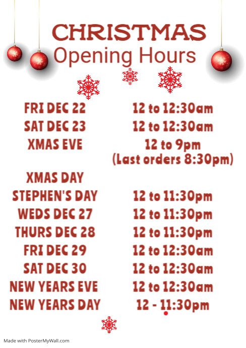 Copy of Christmas Opening Hours Poster Template | PosterMyWall