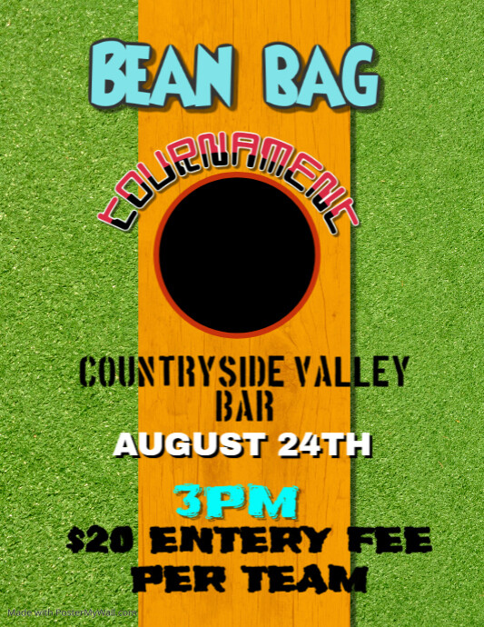 Cornhole Tournament Bean Bag Toss Event Flyer | PosterMyWall