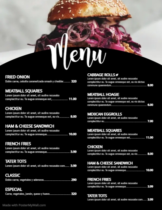 Copy of Copia de menu | PosterMyWall
