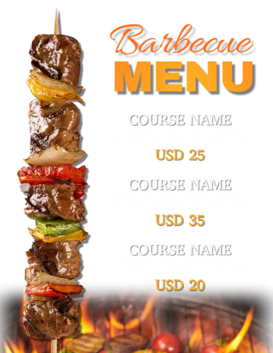 Dark Background BBQ Menu Design | PosterMyWall