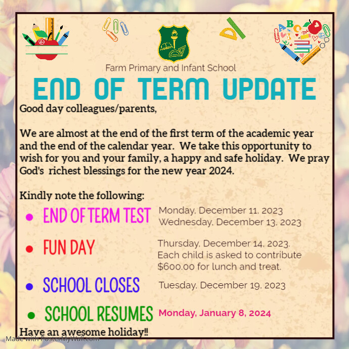 Copy of End of Term Update | PosterMyWall