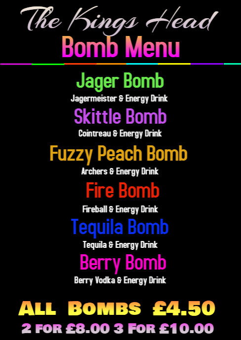 Bomb Menu | PosterMyWall