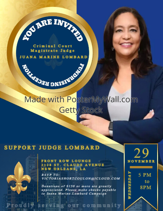 JUDGE LOMBARD FUNDRAISER FLYER | PosterMyWall