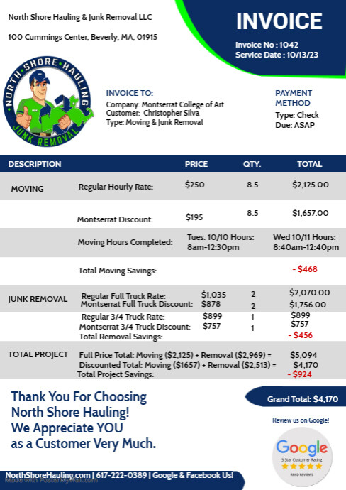MONTSERRAT INVOICE (10/10, 10/11, 10/12) | PosterMyWall