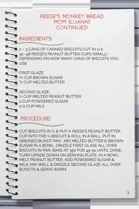 REESE'S MONKEY BREAD PG1 | PosterMyWall