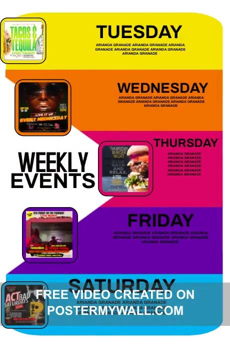 WEEKLY EVENTS | PosterMyWall