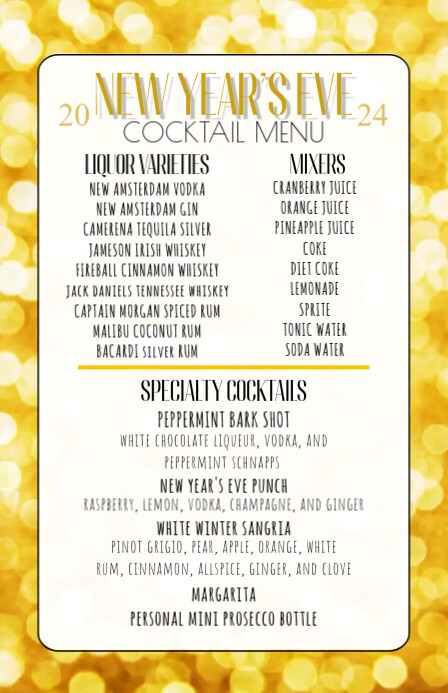 NYE Menu | PosterMyWall