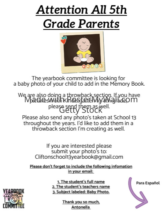ENGLISH BABY PHOTO'S REQUEST FLYER | PosterMyWall