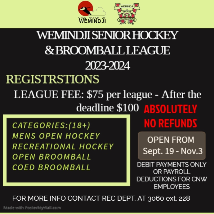 hockey & bbl league registrations | PosterMyWall
