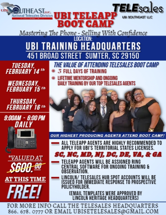 Telesales Boot Camp Flyer | PosterMyWall