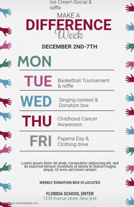Copy of Copia de Let's Make A Difference Week Flyer Template | PosterMyWall