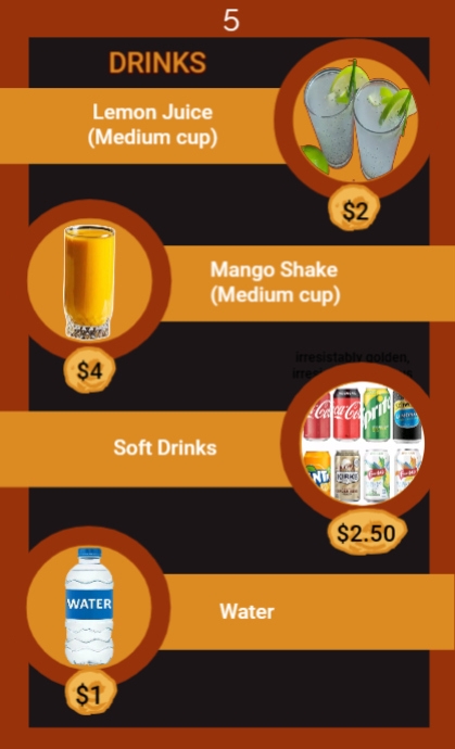 Orange and Black Simple Modern Fast Food Menu (1) | PosterMyWall