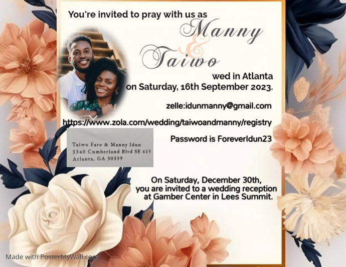 Beige Wedding Invitation Template (1) | PosterMyWall