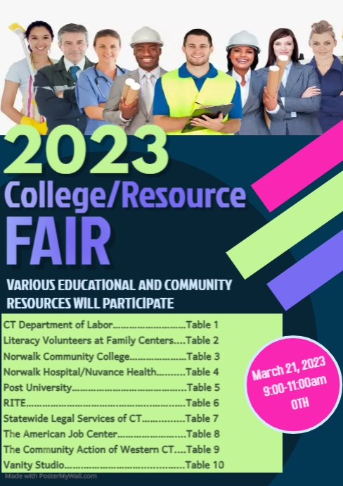 College/resource fair 2023 screen | PosterMyWall