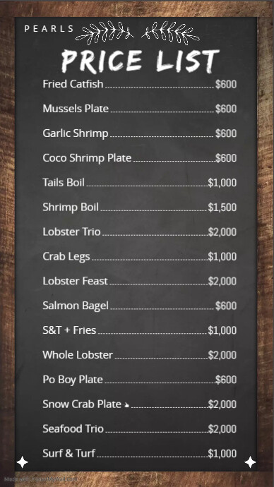 price list,event,checklist (1) | PosterMyWall