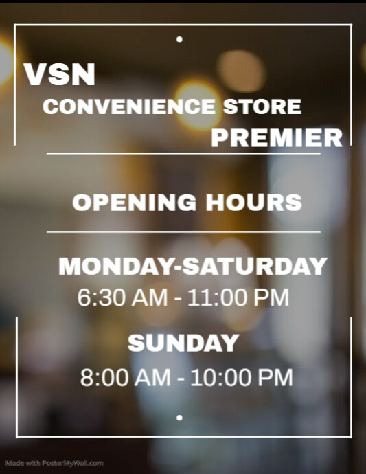 Copy of OPEN HOURS SIGN FLYER V.1 | PosterMyWall