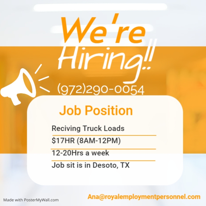 Hiring Ad Template | PosterMyWall