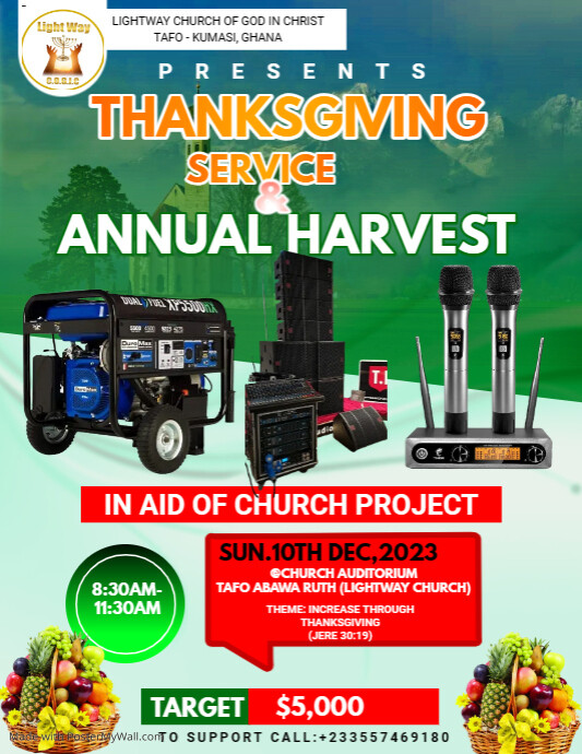 church annual harvest flyer template | PosterMyWall