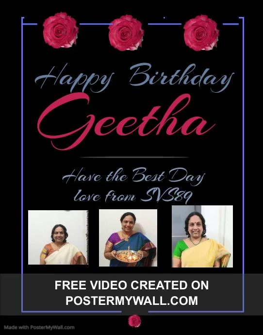 Copy of Geetha Happy Birthday | PosterMyWall