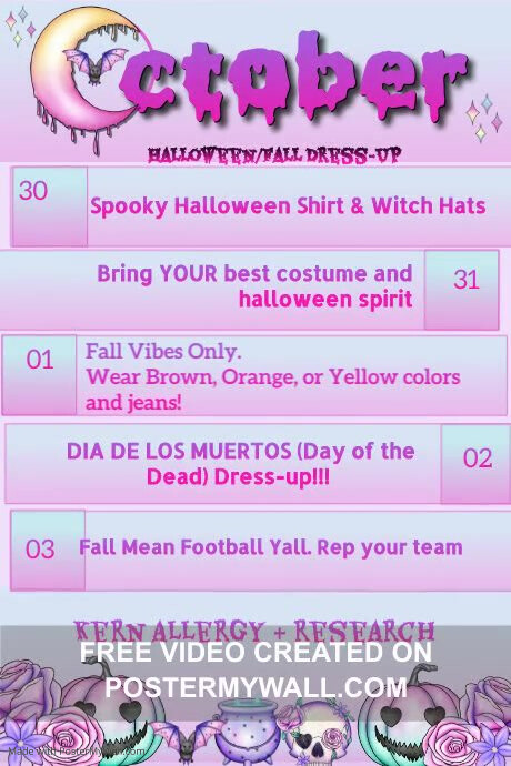 October Calendar by Paula | PosterMyWall