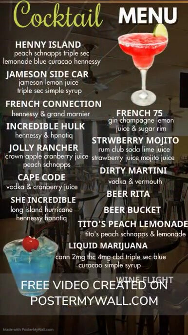 Bar menu | PosterMyWall