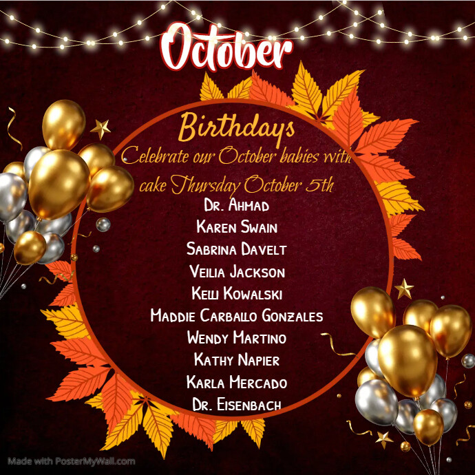 hello october,birthday month,happy new month | PosterMyWall