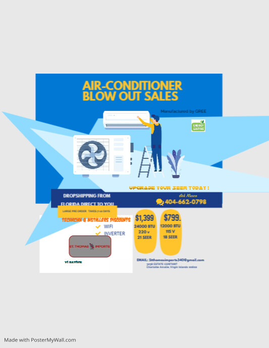 Air conditioner flyer poster template | PosterMyWall