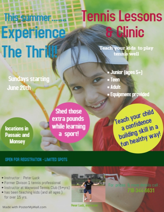 Copy of Copy of Tennis Classes Coaching Camp Flyer Poster | PosterMyWall