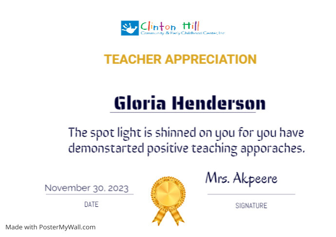 Teacher Of The Month Certificate (4) | PosterMyWall