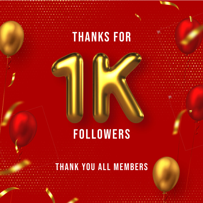 1k followers Template | PosterMyWall