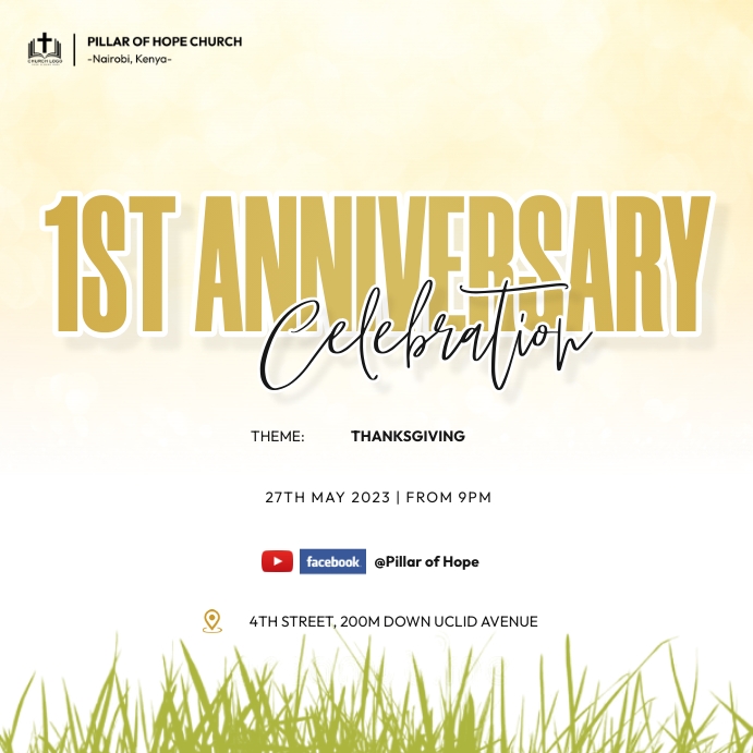 1st anniversary Template | PosterMyWall