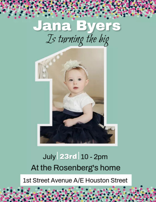 Copy of 1st baby's birthday template | PosterMyWall