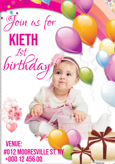 1st Birthday Ads Template | PosterMyWall
