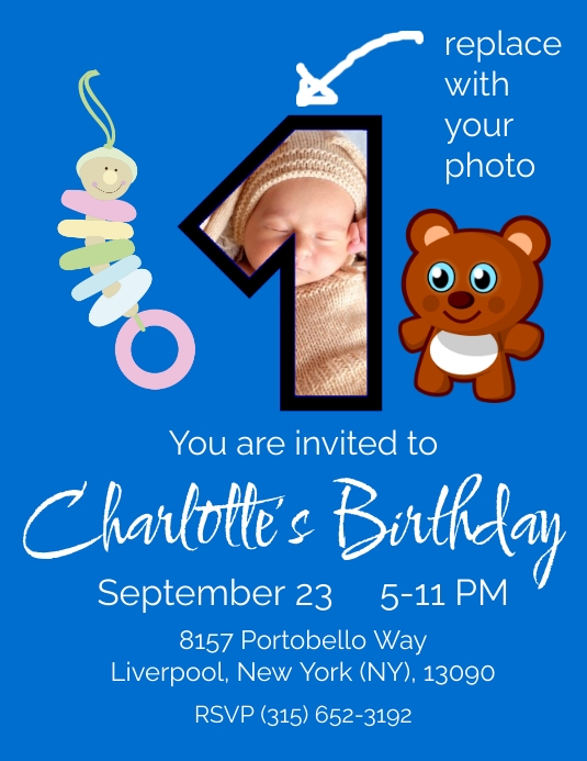 1st birthday party invitation Template | PosterMyWall