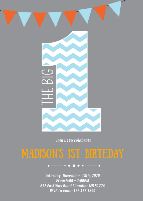 1st birthday party invitation Template | PosterMyWall