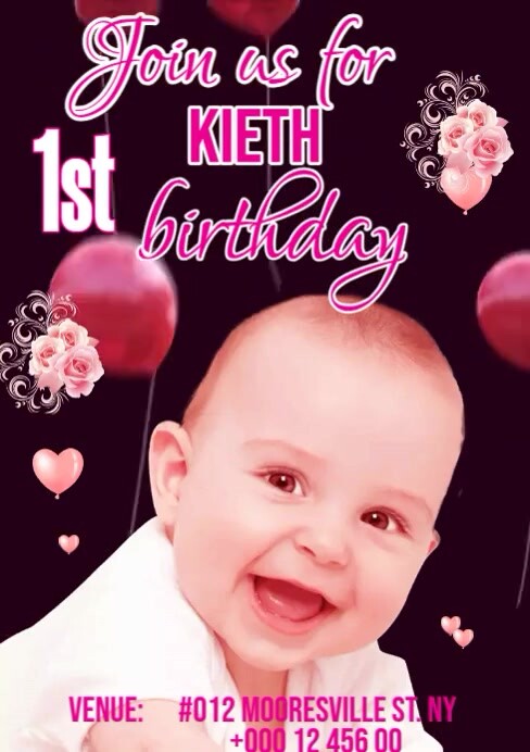 1st Birthday Video Ads Template | PosterMyWall