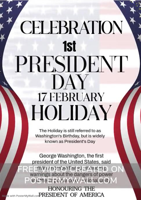 1st President Day Flyer Template | PosterMyWall