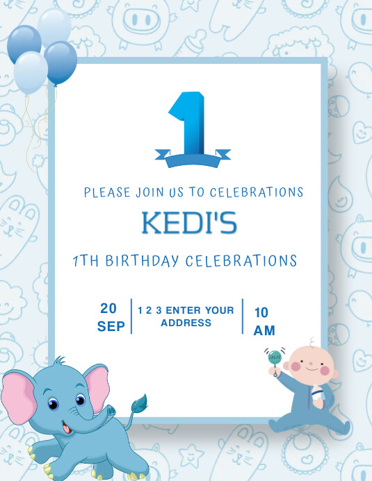 Plantilla de 1TH Birthday Celebrations Flyer | PosterMyWall