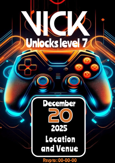 2. Video Game Birthday Flyer Template | PosterMyWall