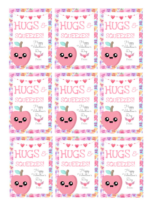 Copy of 2.5x3.5in Printable Valentine for Applesauce Pouches, Main ...