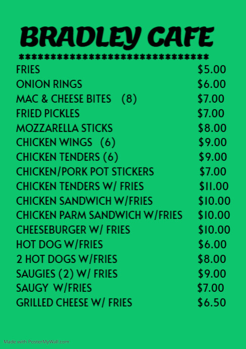 Copy of Take out Menu Price List Flyer Poster Food | PosterMyWall